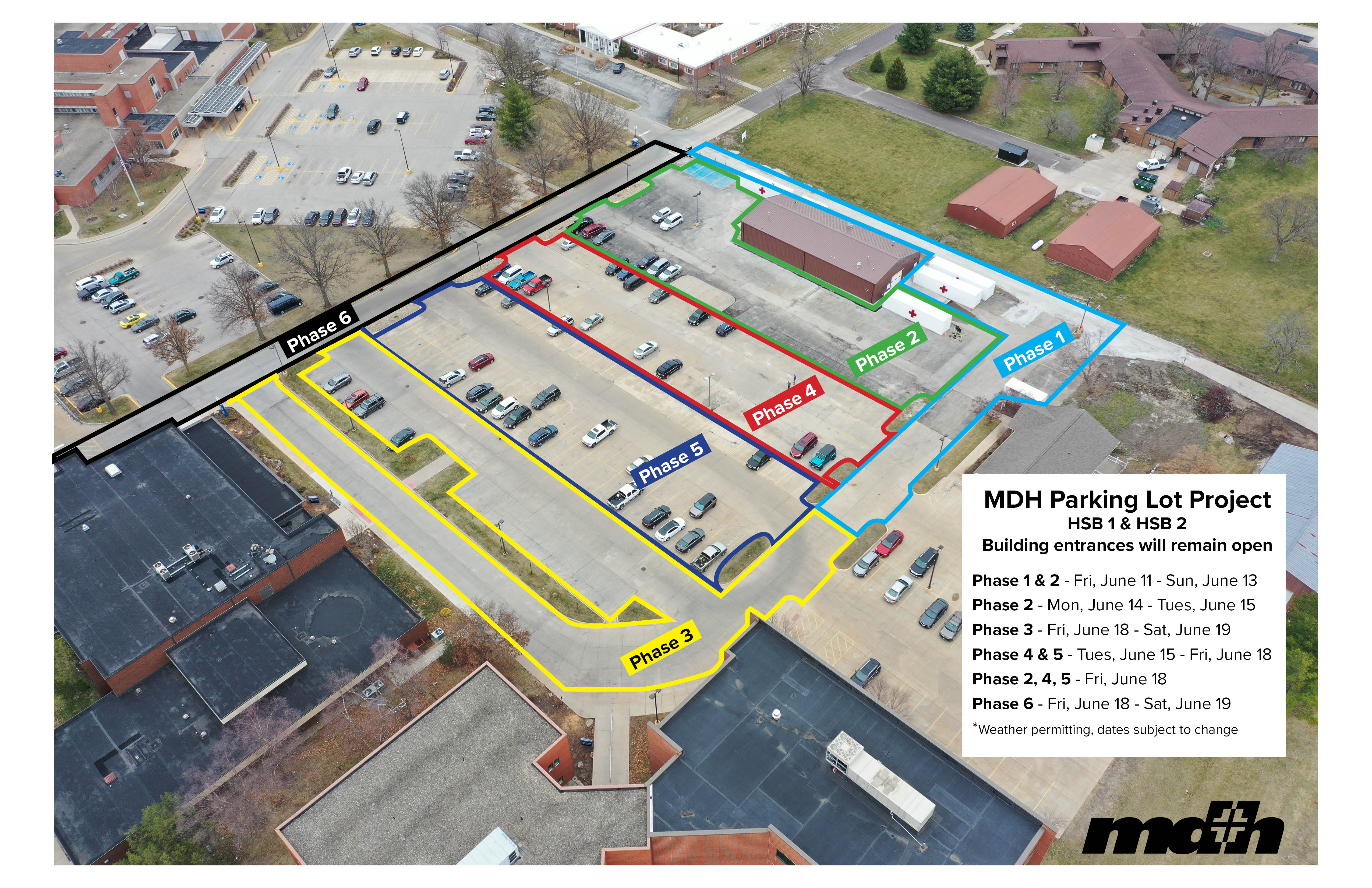 MDH announces phased work will begin Friday on the south parking lot ...